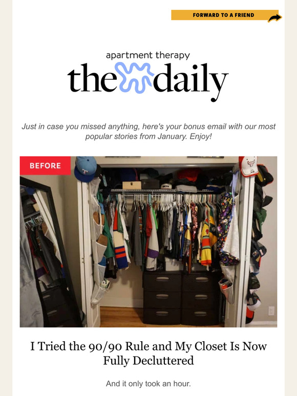 Kitchn: I Tried the 90/90 Rule and My Closet Is Now Fully Decluttered ...