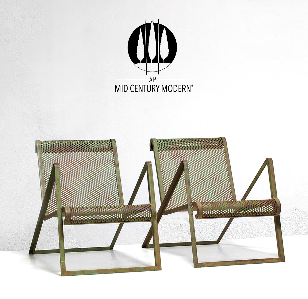 Authentic Provence: A Rare Pair of Jean Royère Metal Chairs for Art ...