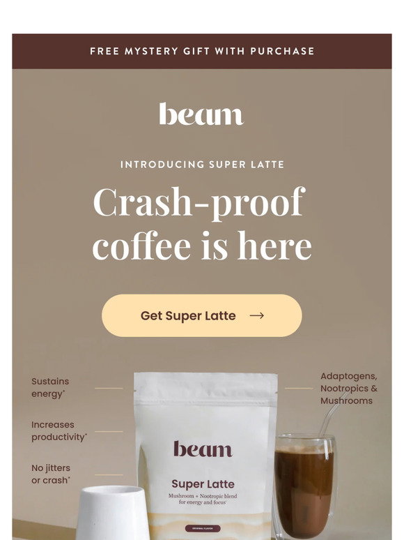Beam: NEW Super Latte: Crash-proof coffee is here. | Milled
