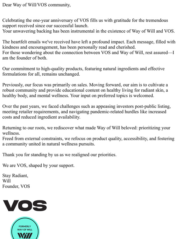 VOS Body (US): The story of Way of Will to VOS | Milled