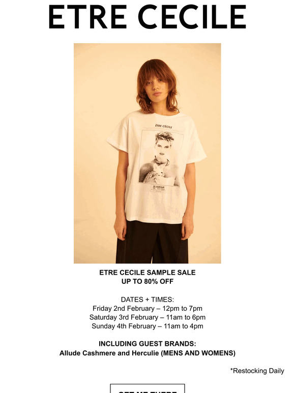 Etre Cécile: SAMPLE SALE OF THE CENTURY IS BACK | Milled
