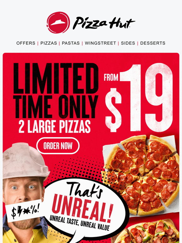Pizza Hut: 2 LARGE Pizzas from $19... 🍕🍕Shut The Front Door! Now that's ...