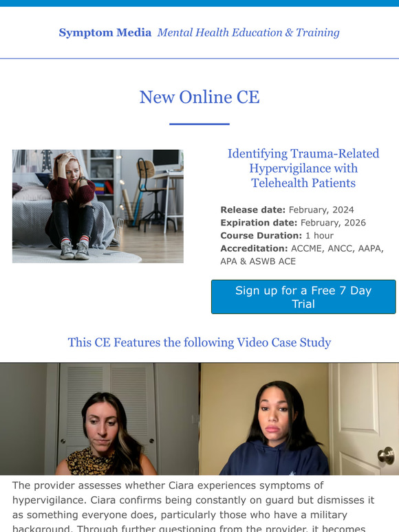 Symptom Media: New CE - Identifying Trauma-Related Hypervigilance with ...