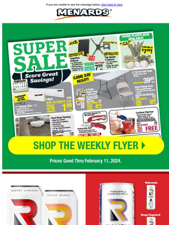 Menards: Rowdy Energy® Drink ONLY 50¢ PLUS New Weekly Deals! | Milled