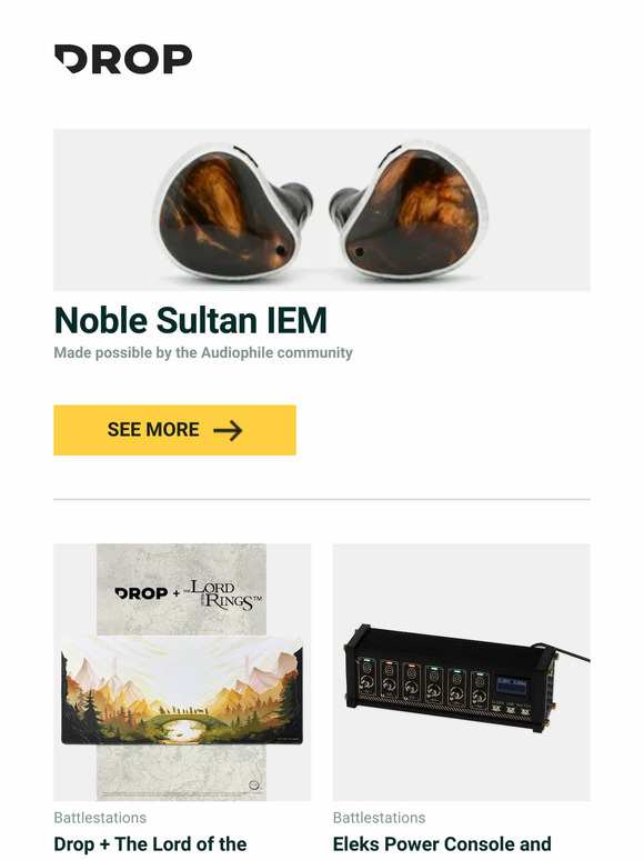 Drop: Noble Sultan IEM, Drop + The Lord of the Rings™ Fellowship Desk ...