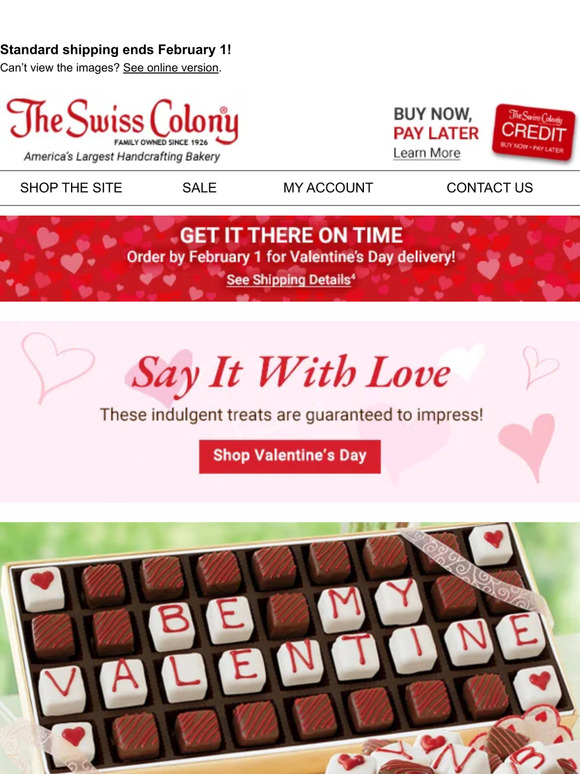 Swiss Colony: Order Now for Valentine’s Day Delivery | Milled