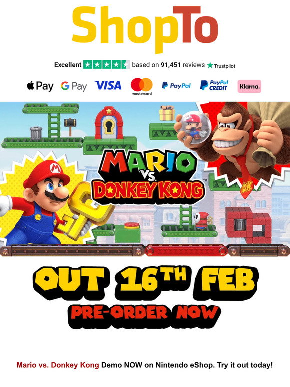 ShopTo: Mario VS Donkey Kong 🎮 Out 16th February! | Milled