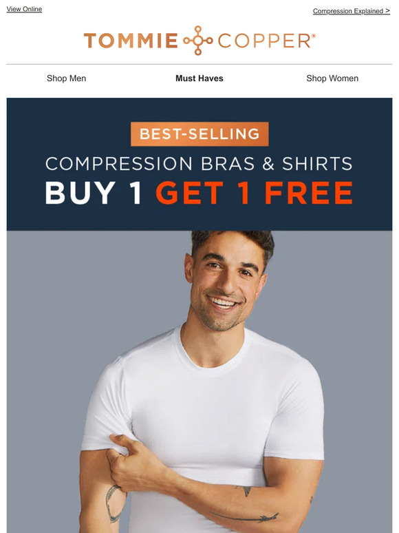 Tommie Copper: All Compression Bras & Shirts BOGO Free | Milled