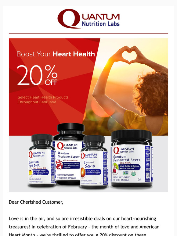 Quantum Nutrition Labs: Make your heart happy this month with 20% ...
