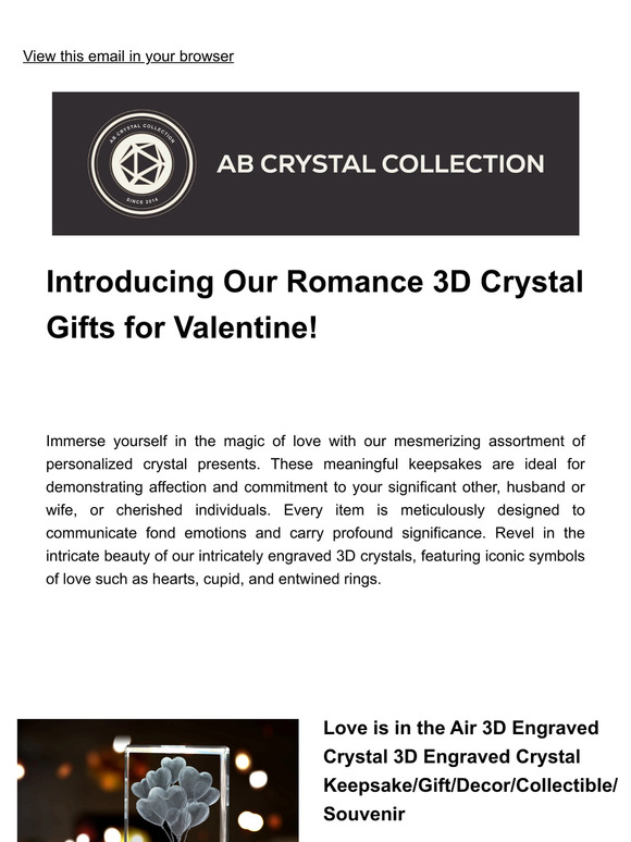 A&B Crystal Collection: Introducing Our Romance 3D Crystal Gifts for ...