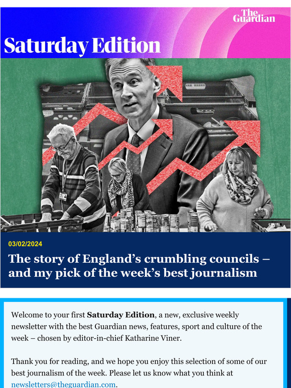 The Guardian: Welcome to Saturday Edition | The Guardian | Milled