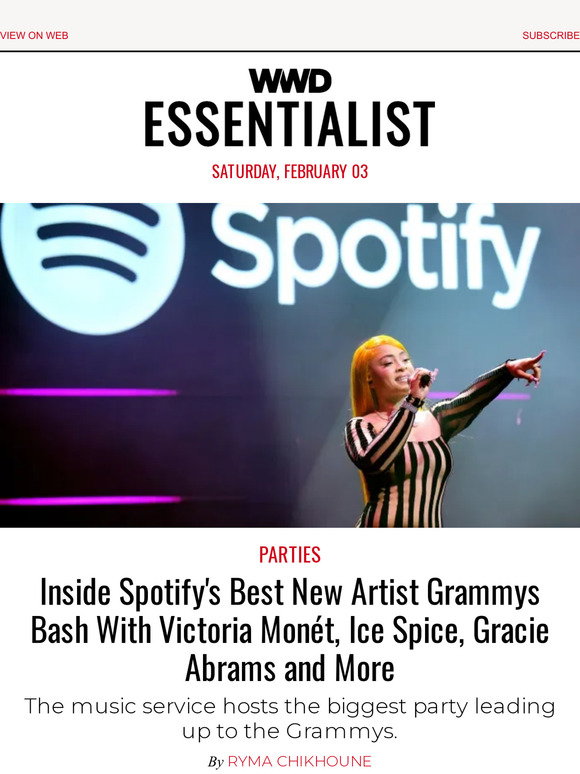 Women's Wear Daily: Inside Spotify's Best New Artist Grammys Bash With ...