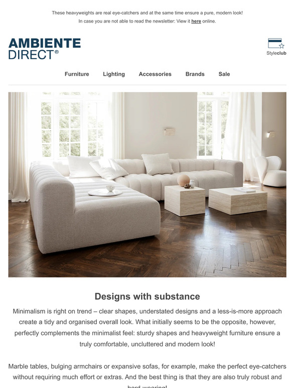 AmbienteDirect: Create contrasts with sturdy designs | Milled