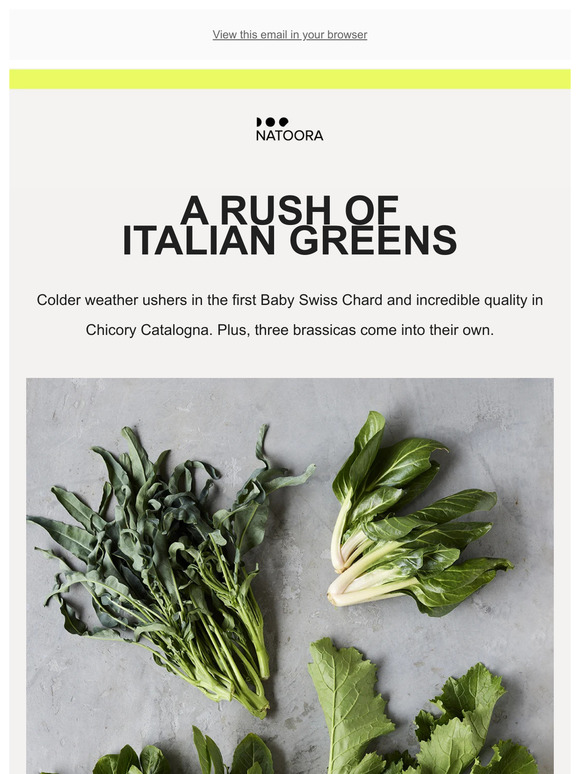 Natoora: A Rush Of Italian Greens | Milled