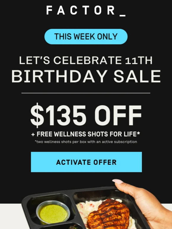 Factor 75: It's our birthday! (and we're gifting $135 OFF) | Milled