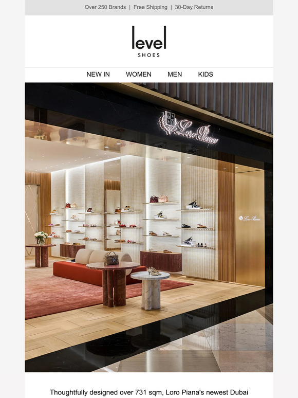 Level Shoes: Loro Piana Opens at Level Shoes in Dubai Mall | Milled