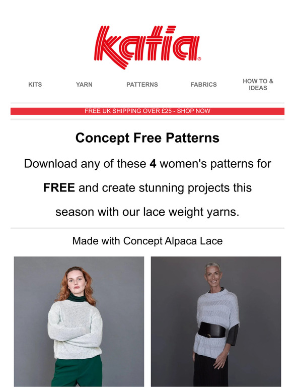 Katia: 🎁 4 FREE patterns for woman: mid-season garments | Milled