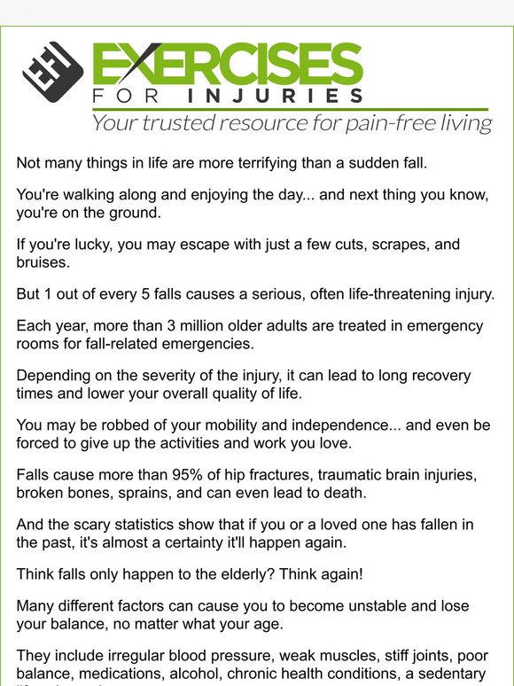 Exercises For Injuries: Finally, life-saving protection from falls | Milled