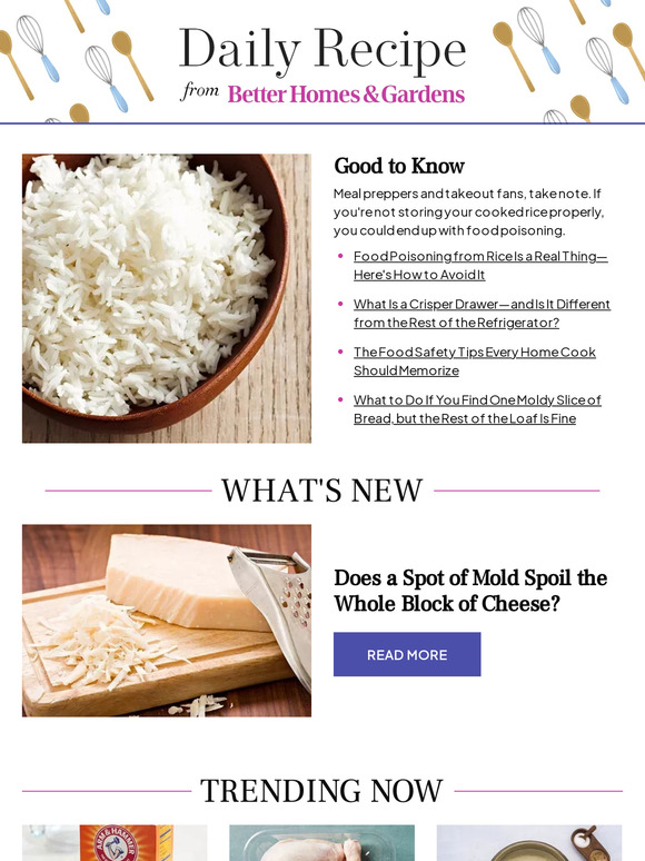 Better Homes and Gardens: You Can Get Food Poisoning from Leftover Rice ...