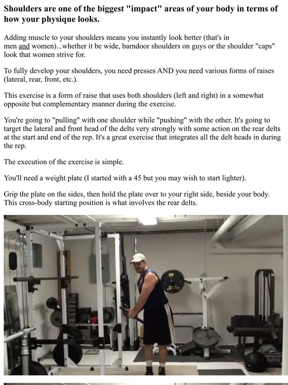 FitStep: A simple "plate" exercise for wider shoulders... | Milled