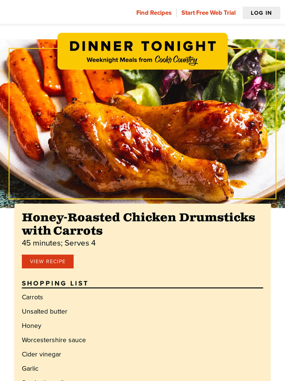 America's Test Kitchen: Dinner Tonight: Honey-Roasted Chicken ...