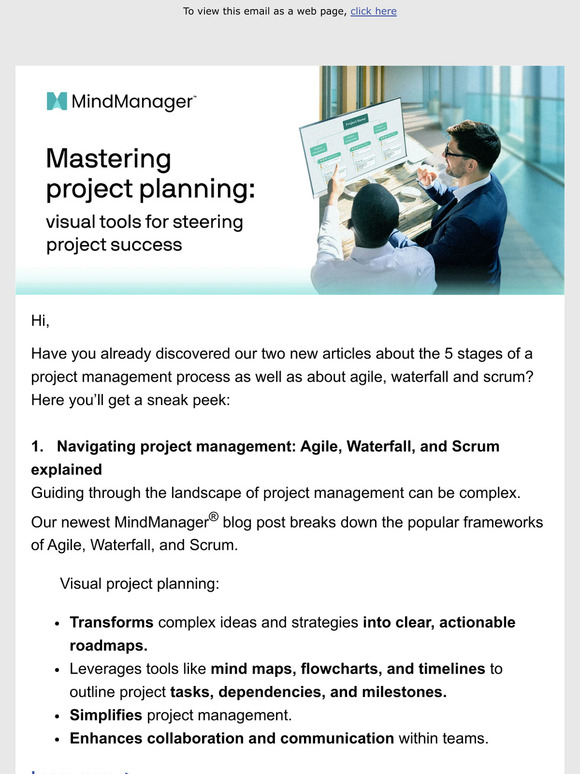 Mindmanager Agile Waterfall Scrum And The 5 Stages Of The Project Management Process
