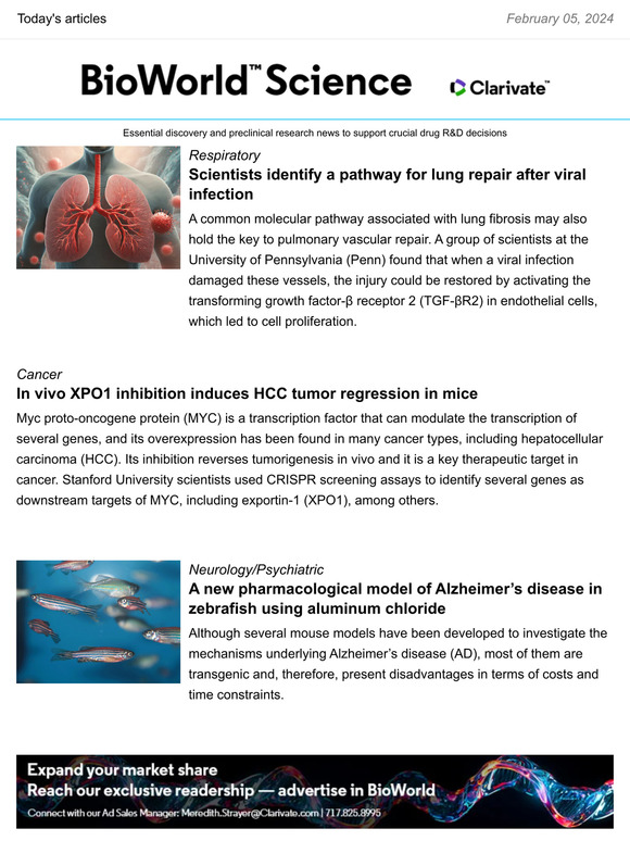 BioWorld: Scientists identify a pathway for lung repair after viral ...