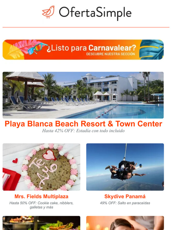OfertaSimple: Playa Blanca Beach Resort / Mrs. Fields / Skydive Panamá / The Westin Panama ...