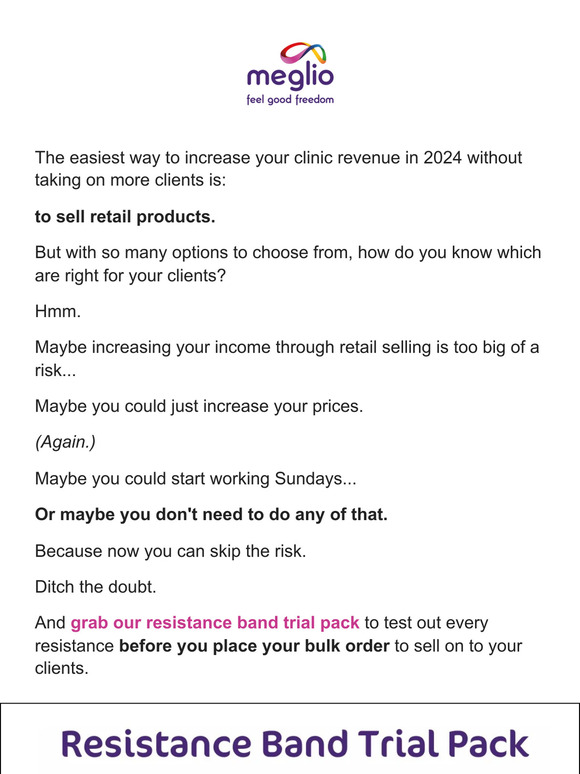 Meglio: Resistance band trial packs. | Milled