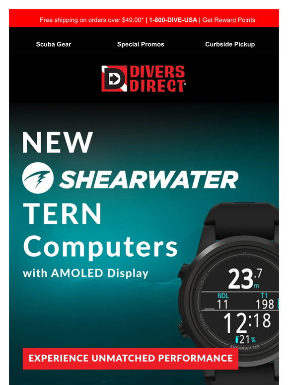Divers Direct: Introducing the NEW Shearwater Tern Computers | Milled