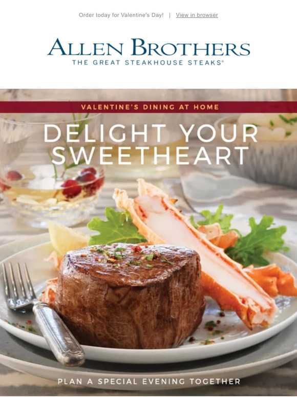 Allen Brothers: There's Still Time! Plan Romantic Valentine's Dining At ...