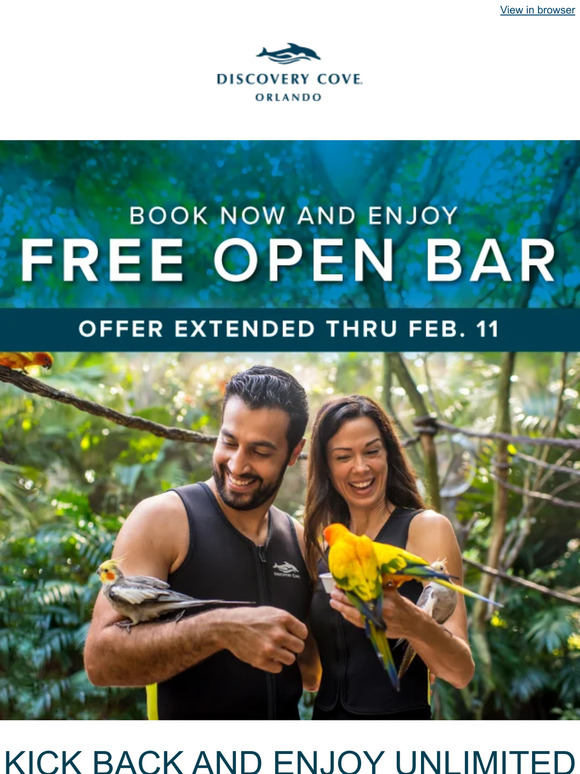 SeaWorld: Free Unlimited Bar Offer Ends Sunday! | Milled