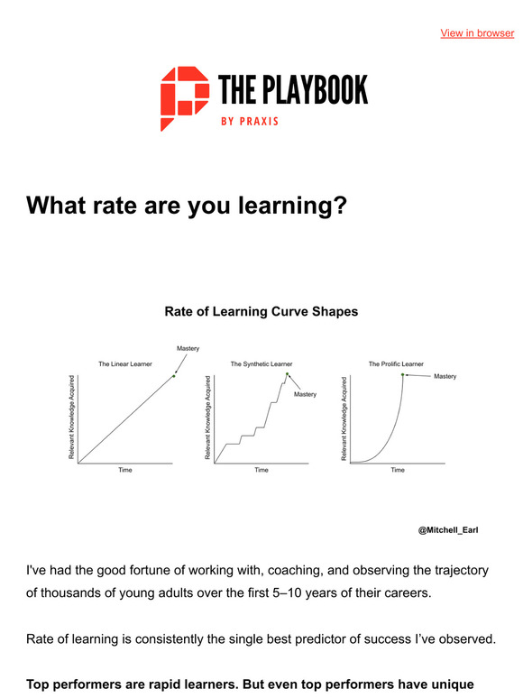 Praxis: 🏆 Your Rate-of-Learning Curve | Milled