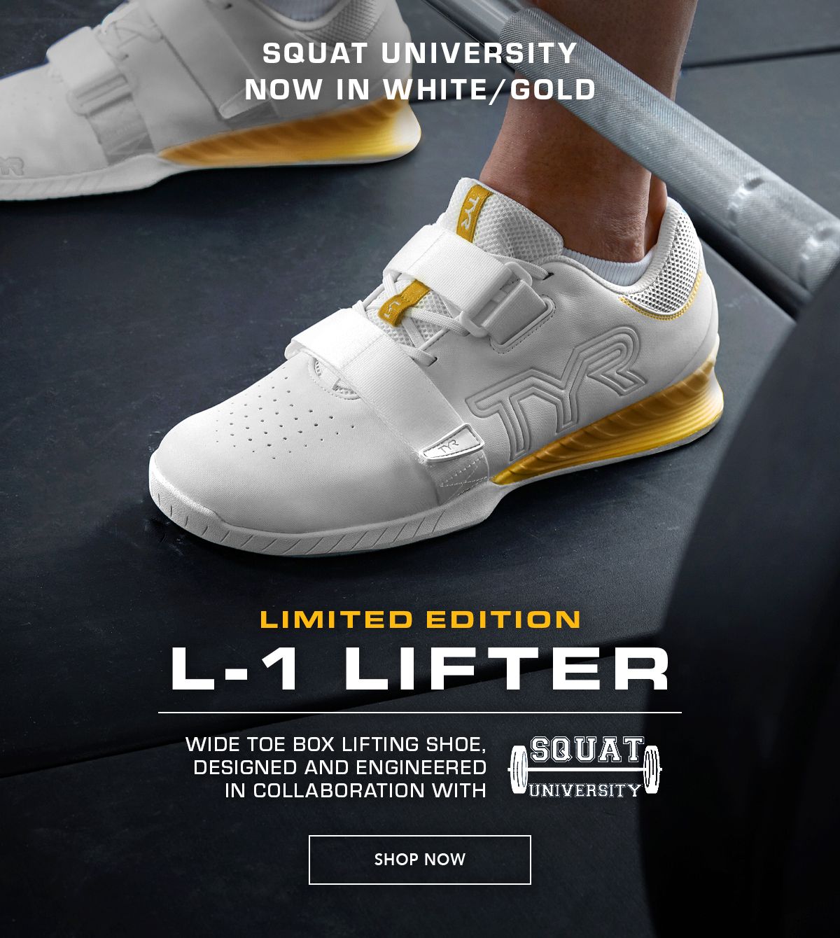 TYR Sport: Limited Edition Alert: Gold & White Squat University L-1 Lifters! 🚨 | Milled