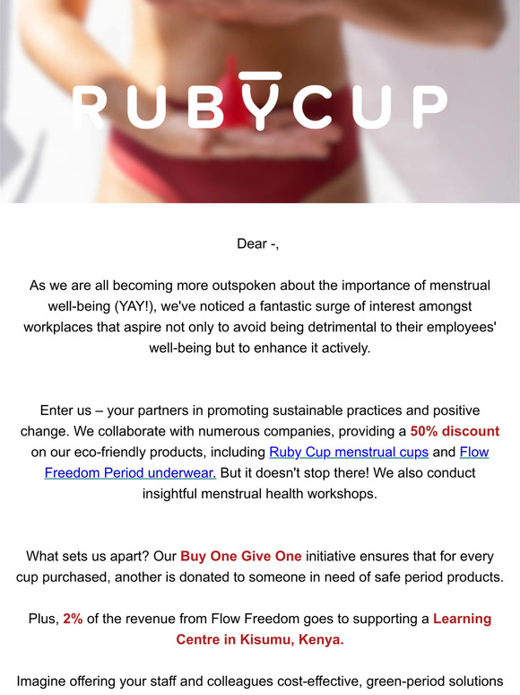 Ruby Cup: Is your workplace period friendly? 🩸 | Milled