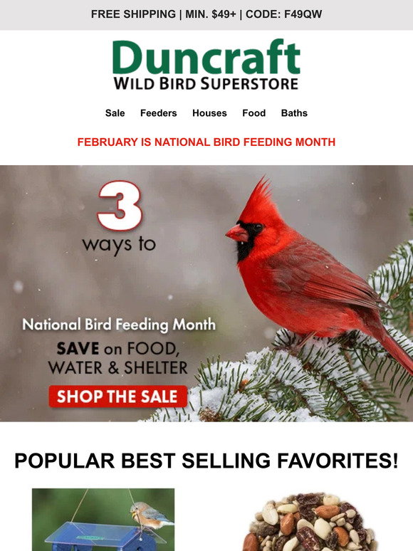 Duncraft: 🐦February is National Bird Feeding Month! | Milled