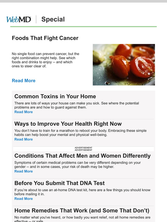 WebMD: Foods That Fight Cancer | Milled