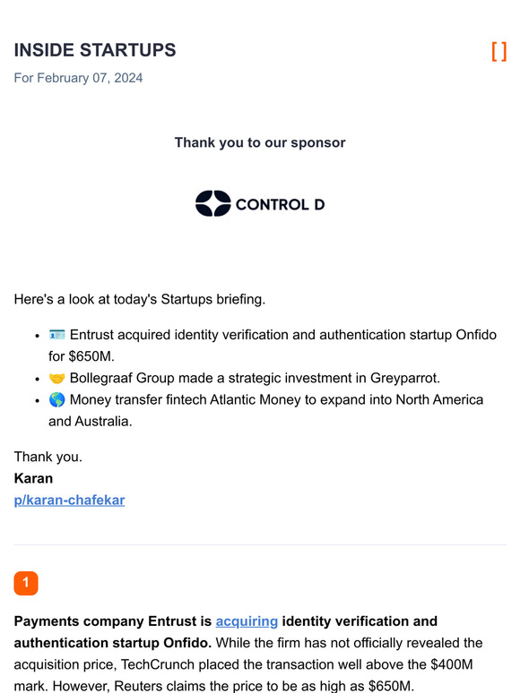 Inside: Entrust acquires Onfido for $650M / Bollegraaf makes strategic ...