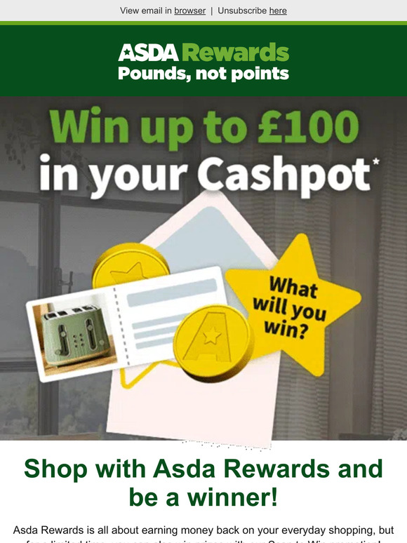 Asda George: Join Asda Rewards and win up to £100 today! 💰 | Milled