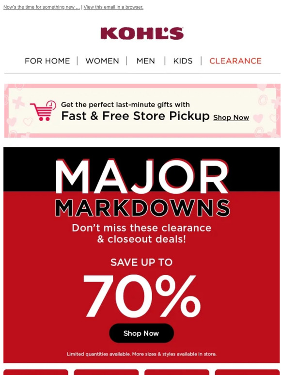 Kohl's: Save up to 70% on Major Markdowns & fill your cart for less ...