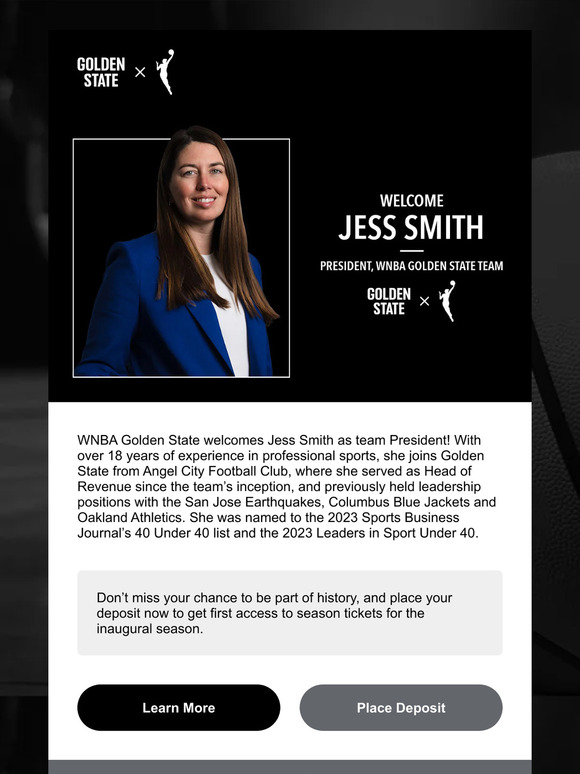 Golden State Warriors: WNBA Golden State Welcomes Jess Smith as ...