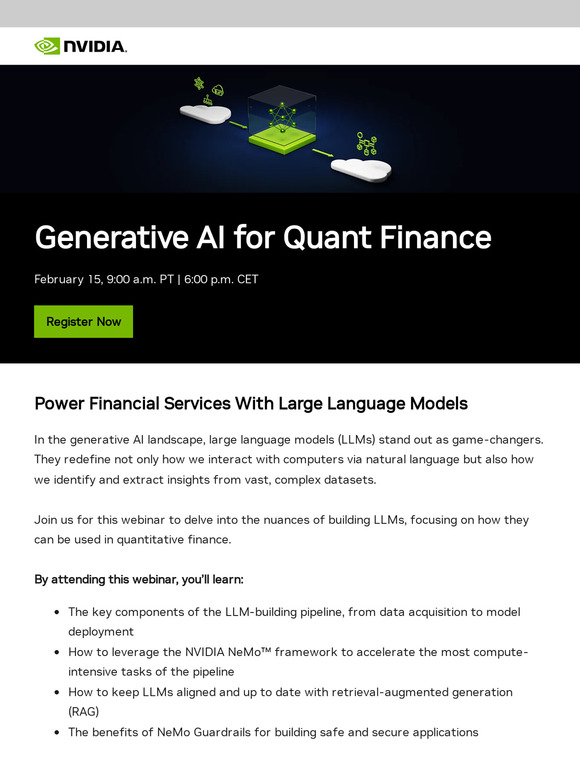 Nvidia: Webinar: Generative AI for Quant Finance | Milled