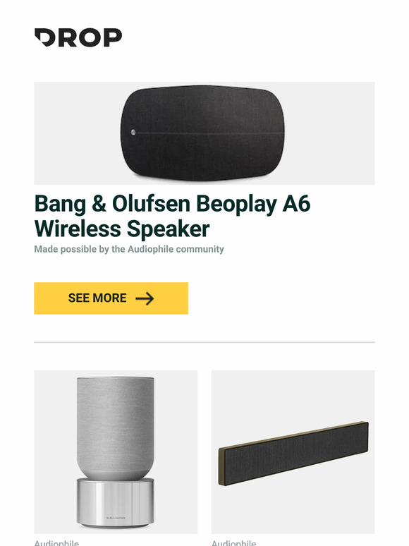 Drop: Bang & Olufsen Beoplay A6 Wireless Speaker, Bang & Olufsen ...