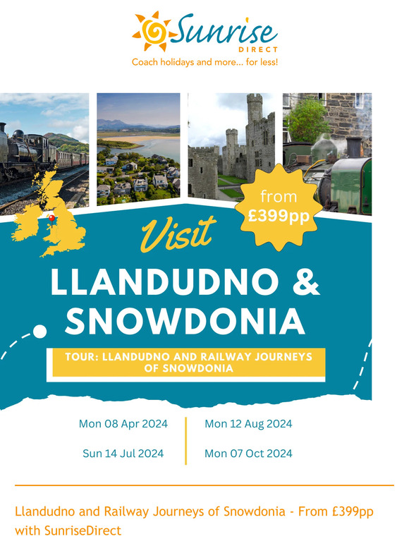 Sunrise Direct: Llandudno and Railway Journeys of Snowdonia | Milled