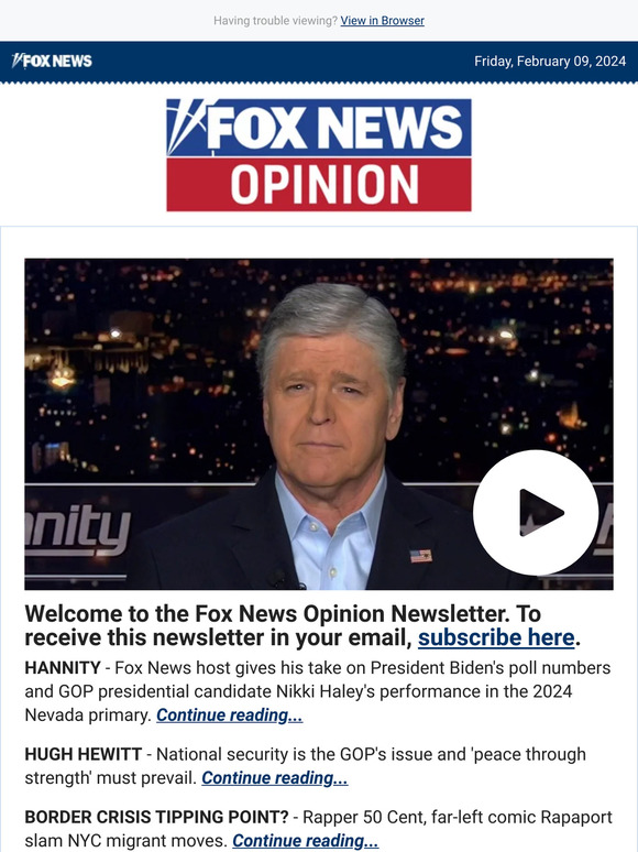 Fox News: Border crisis tipping point, Biden's anti-Trump tantrum, and ...