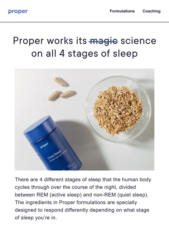 Proper: How Proper impacts the 4 stages of sleep | Milled