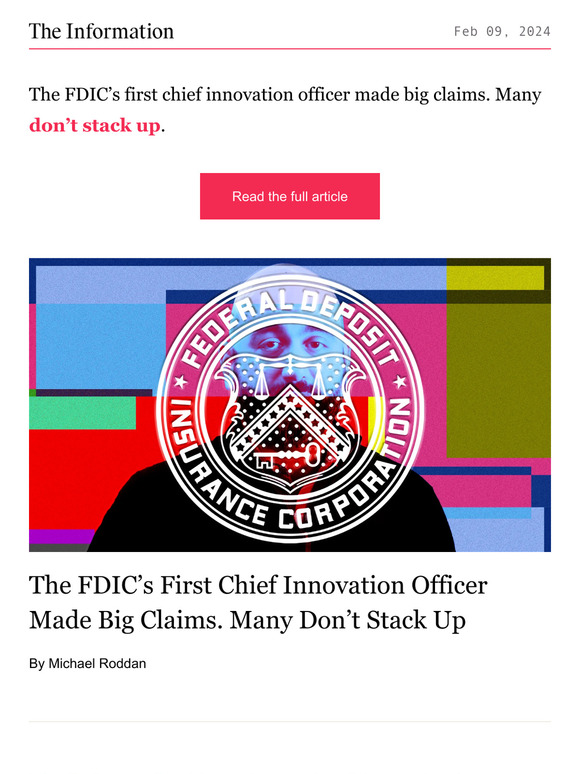 The Information: The FDIC’s First Chief Innovation Officer Made Big ...