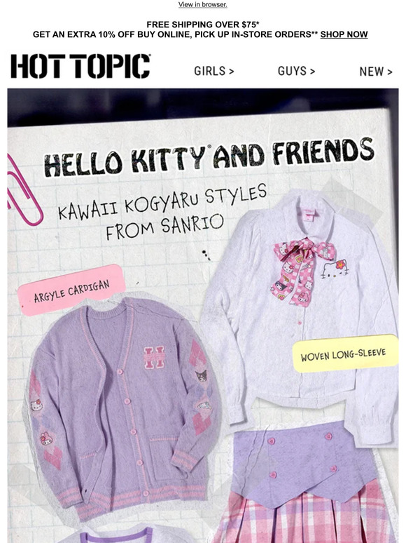 Hot Topic: Channel kogyaru cuteness with Hello Kitty & Friends 🎀 | Milled