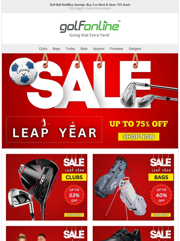 Golfonline: ⌛ Time's Ticking: Leap Year Golf Discounts Inside! | Milled