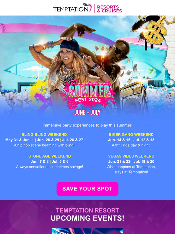 Temptation-experience: 📧 Temptation Resorts & Cruises news! | Milled